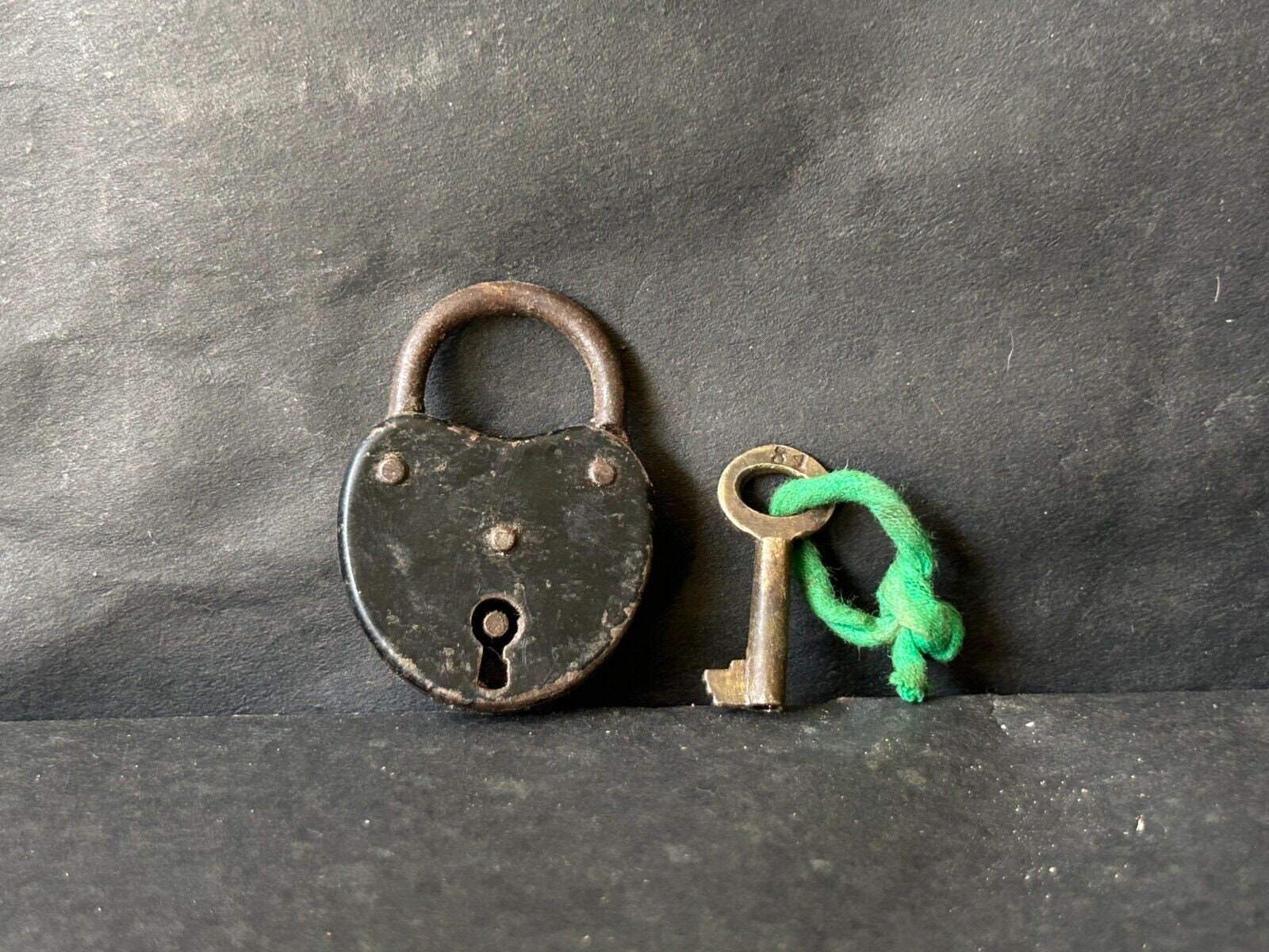 Old Vintage Rare Rustic Iron Rich Patina Small Unique Padlock With Key ...