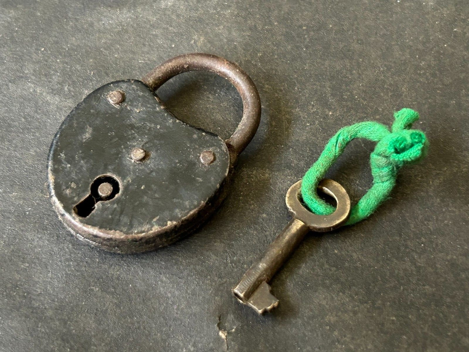 Old Vintage Rare Rustic Iron Rich Patina Small Unique Padlock With Key ...