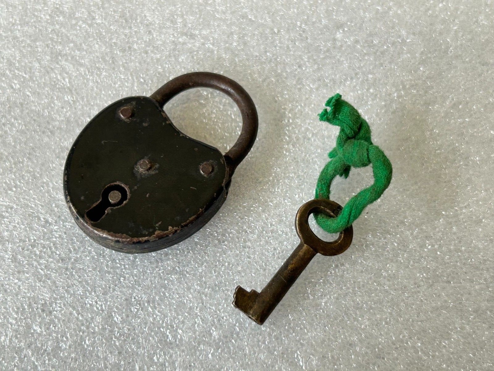 Old Vintage Rare Rustic Iron Rich Patina Small Unique Padlock With Key ...