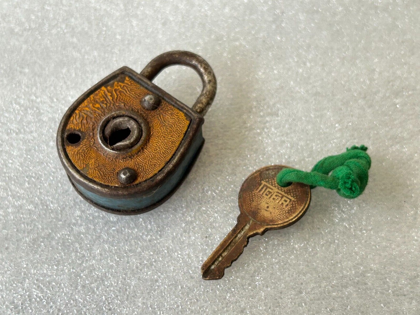 Old Vintage Rare Rustic Iron Rich Patina Small Unique Padlock With Key ...
