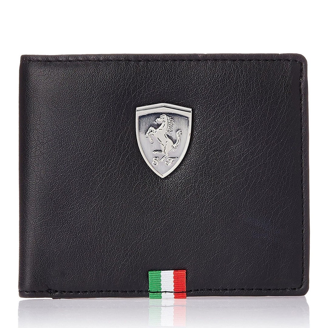Authentic Puma Black Bifold Genuine PU Leather Men's Wallet Purse Brand ...