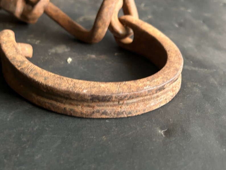 An Antique Hand-forged Shackles Horse Leg Iron Chain Shackles With ...