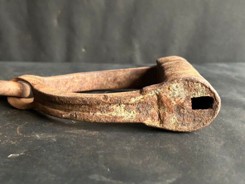 An Antique Hand-forged Shackles Horse Leg Iron Chain Shackles With ...
