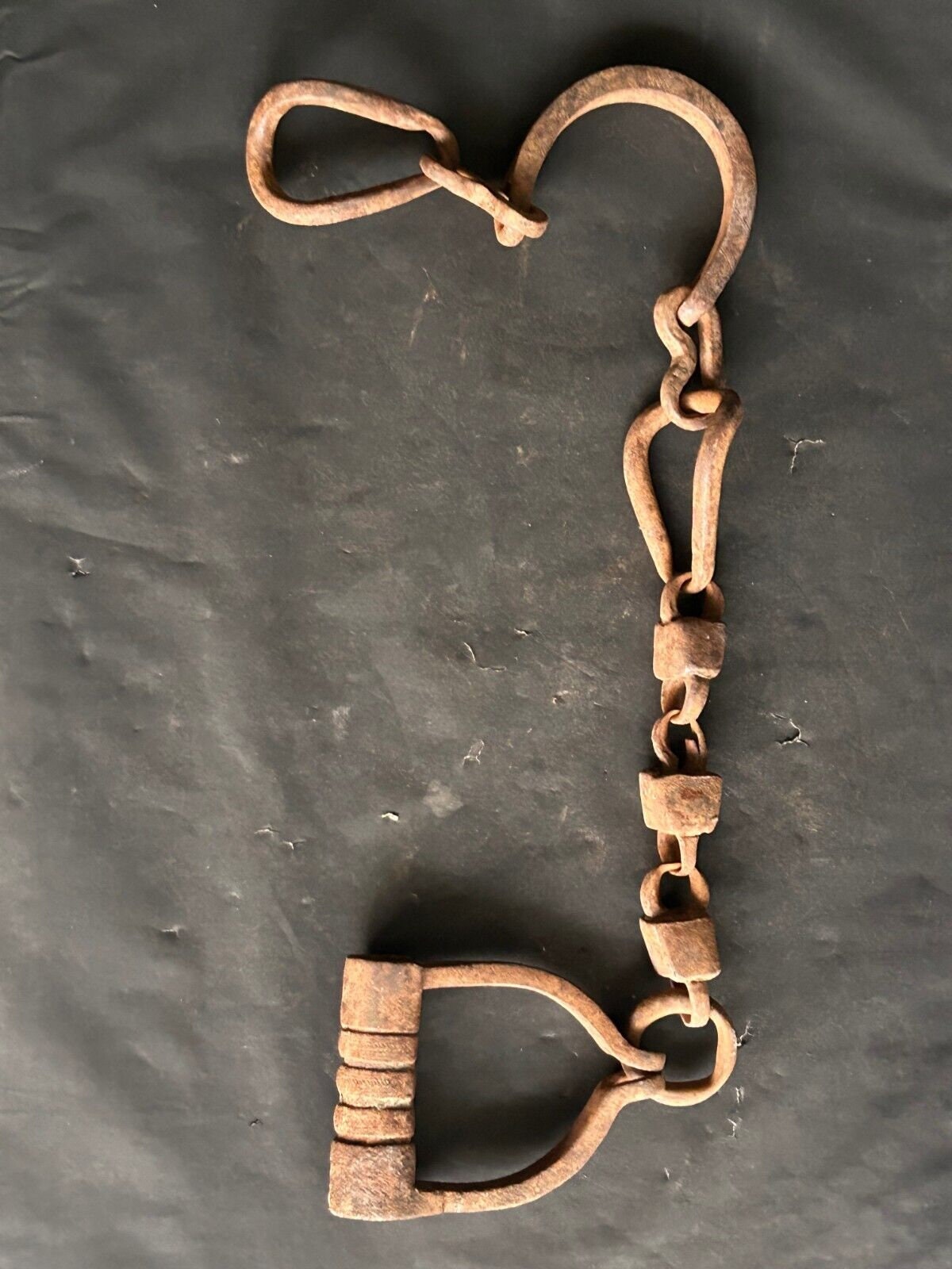 An Antique Hand-forged Shackles Horse Leg Iron Chain Shackles With ...