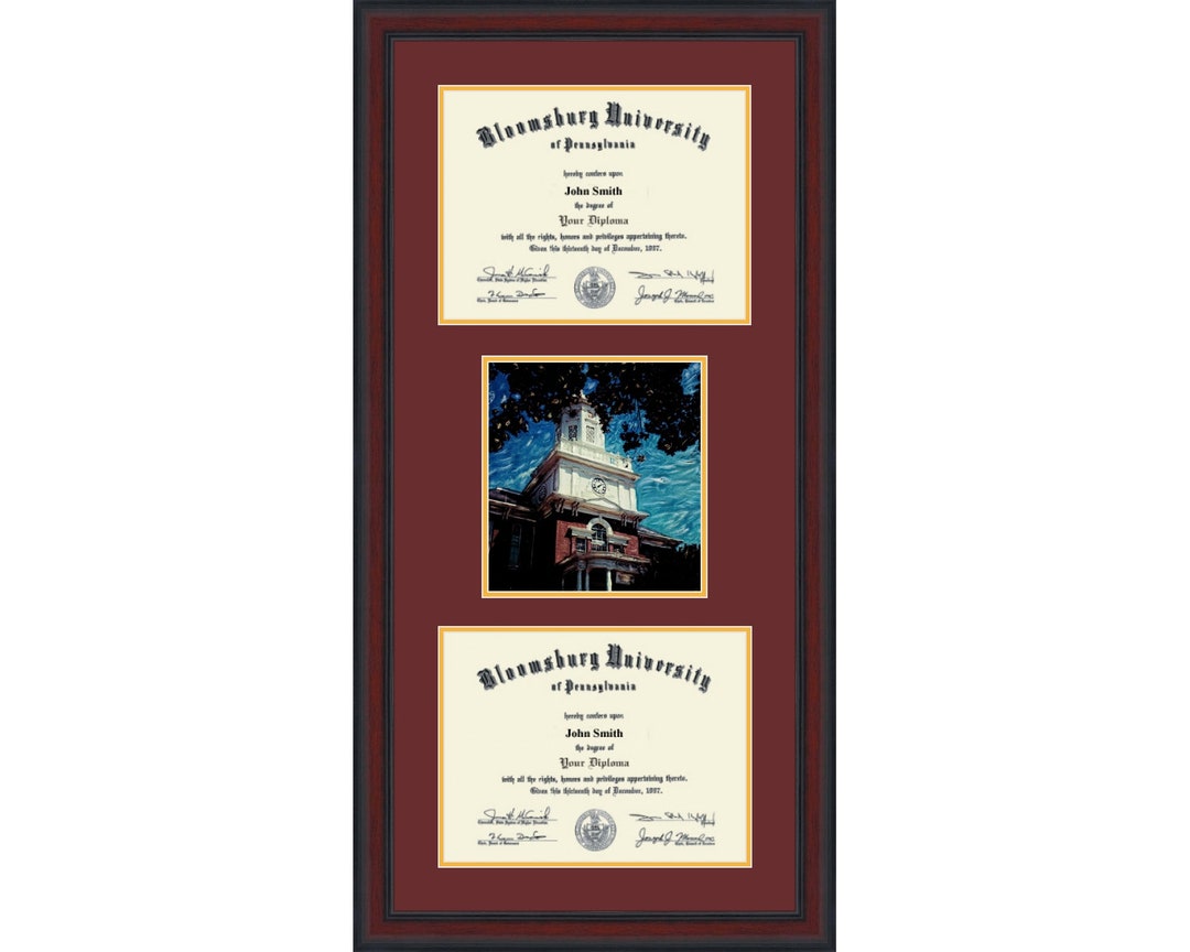 Bloom, Bloomsburg University Double Diploma Frame With Photograph of ...