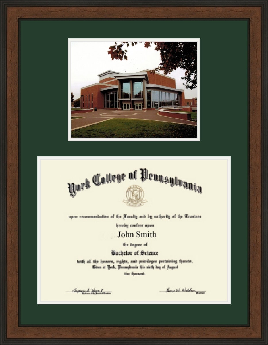 YCP, York College Diploma Frame With Photograph. Bachelors Degree Great ...