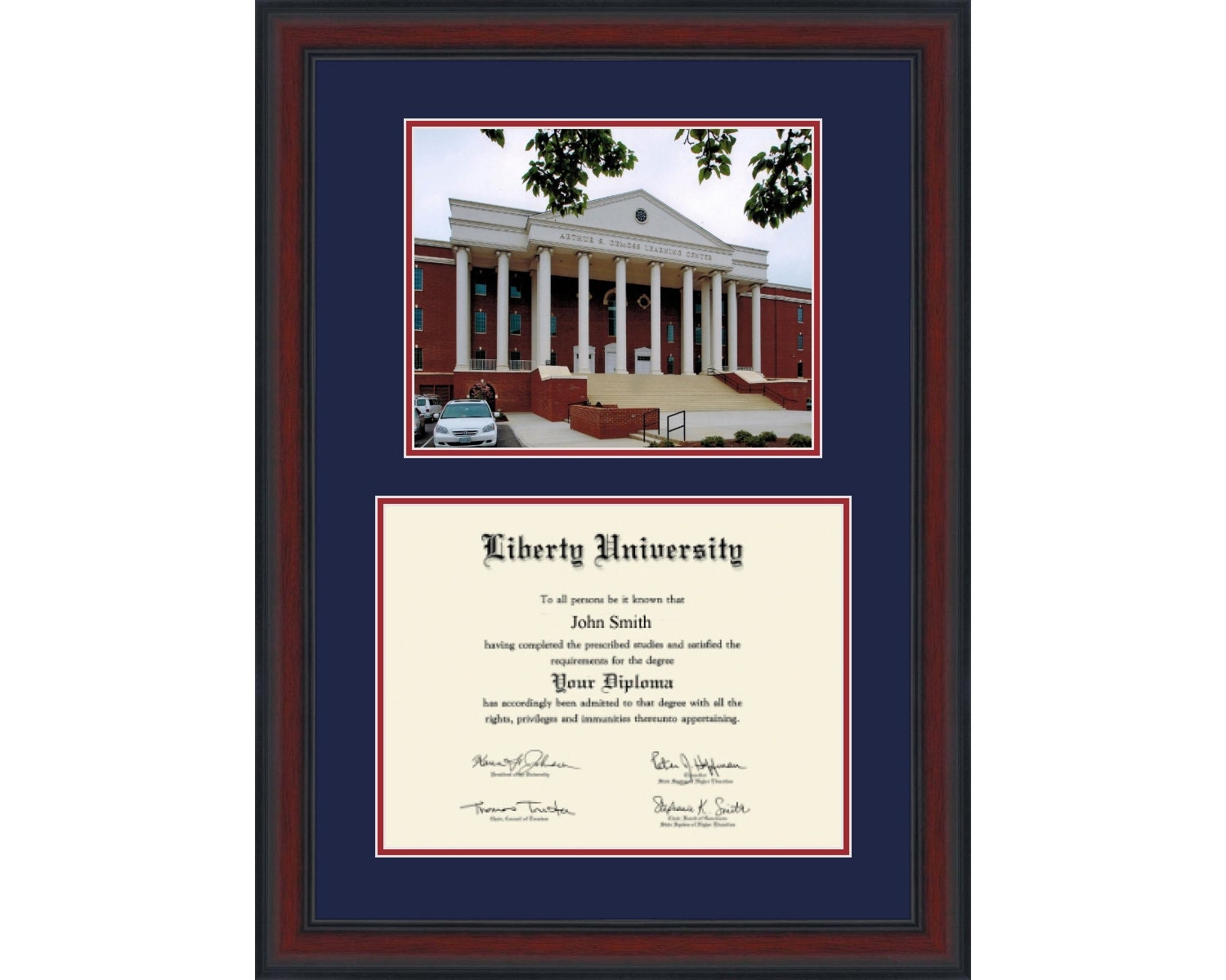 Liberty University Diploma Frame With Photograph Fits Bachelors Degree ...