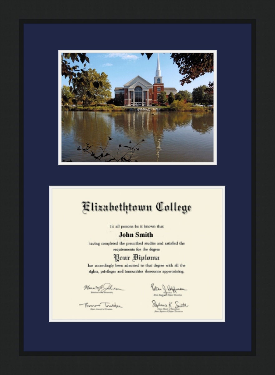 Etown Elizabethtown College Diploma Frame With Picture - Etsy