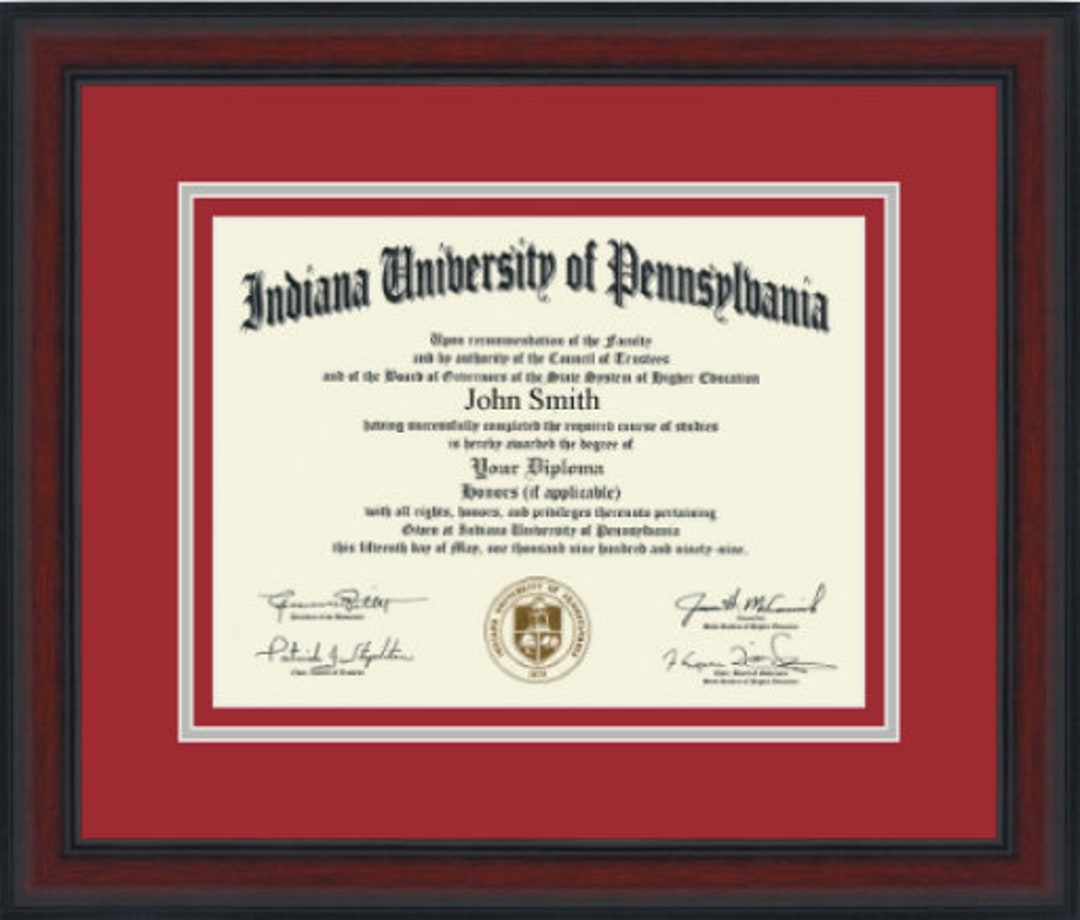 IUP Indiana University of PA Diploma Frame - Etsy