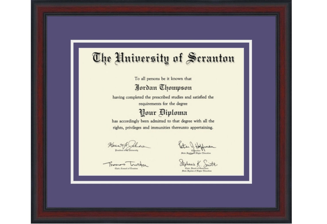 University of Scranton Diploma and Degree Frame. Fits 11x14 Masters ...