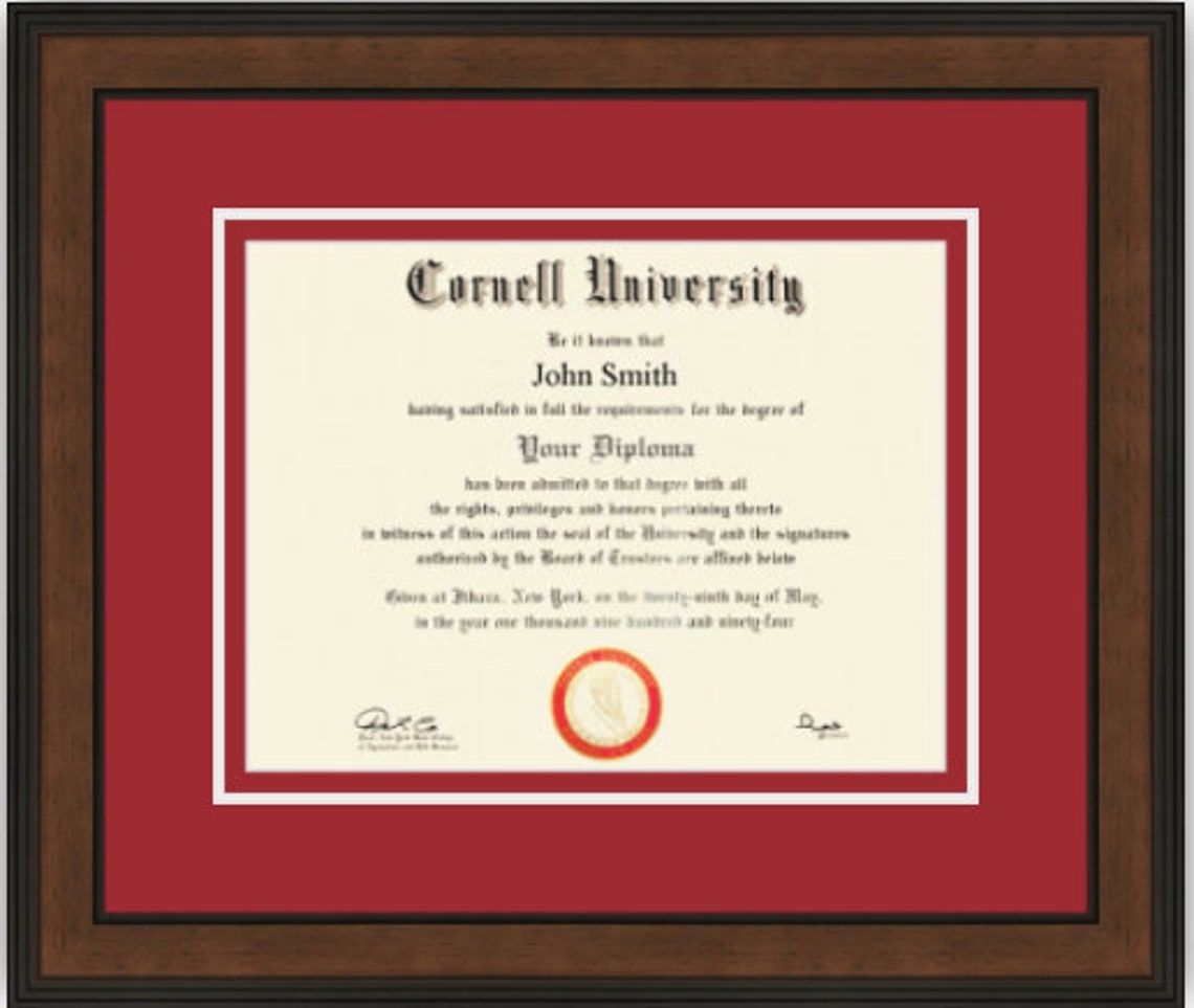Cornell University Diploma Frame Triple Matted Free Shipping - Etsy