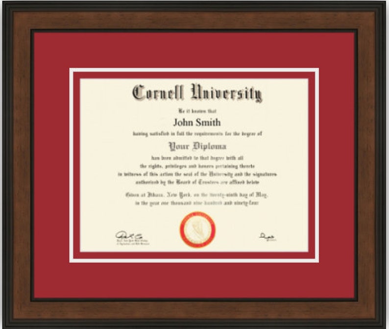 Cornell University Diploma Frame Triple Matted Free Shipping - Etsy