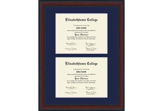 Etown Elizabethtown College Diploma Frame for 2 Degrees | Etsy