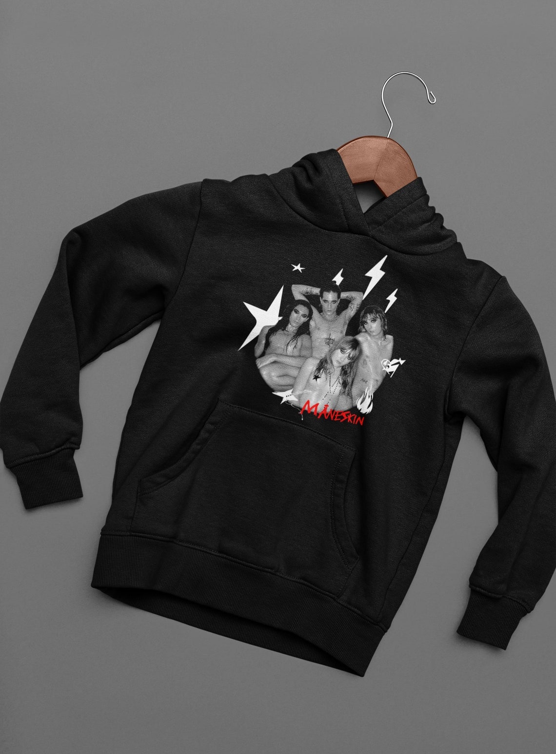 Maneskin Merch Album Art Band Hoodie