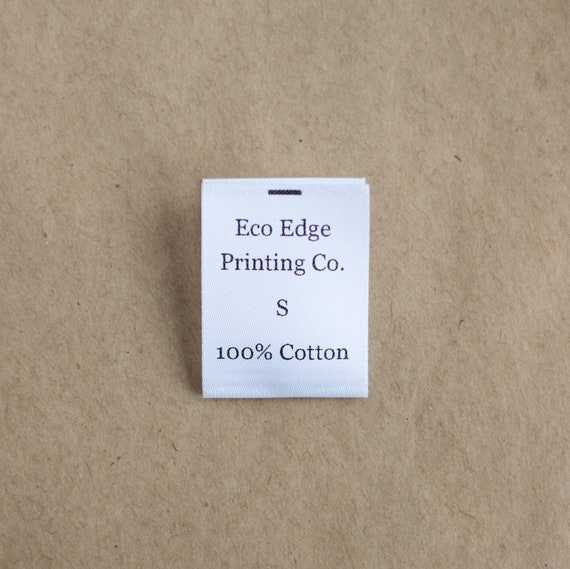 Custom Designed White Recycled Polyester Care/Content labels | Etsy