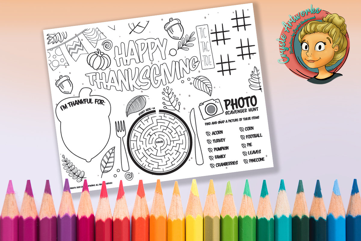 Thanksgiving Coloring Page Printable, Fall Coloring Activity for Kids ...