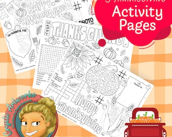 Thanksgiving Coloring Page Printable Fall Coloring Activity - Etsy