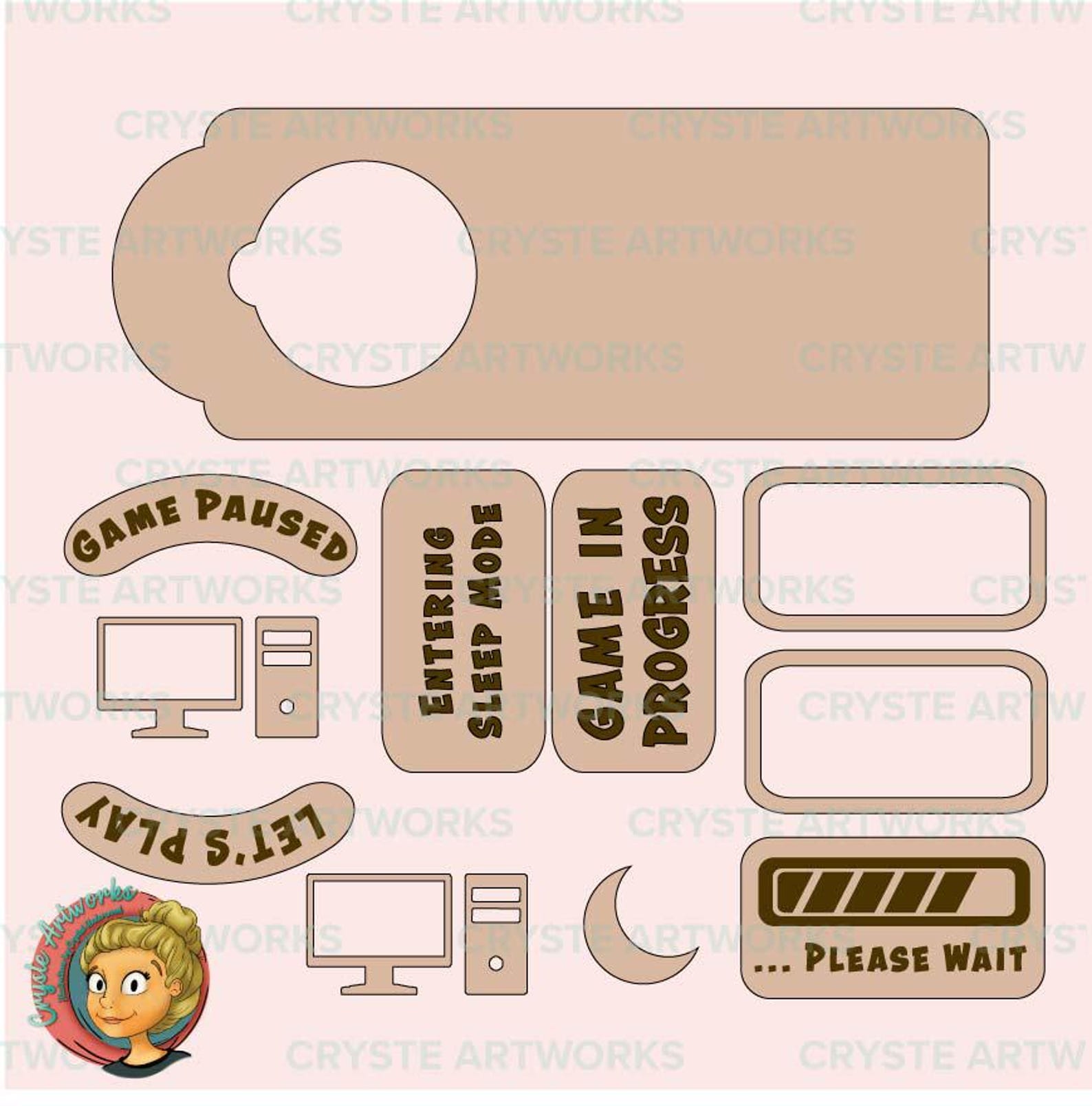 PC Gamer Door Hanger Laser Cut File | Gaming Signs SVG | Tested Digital ...
