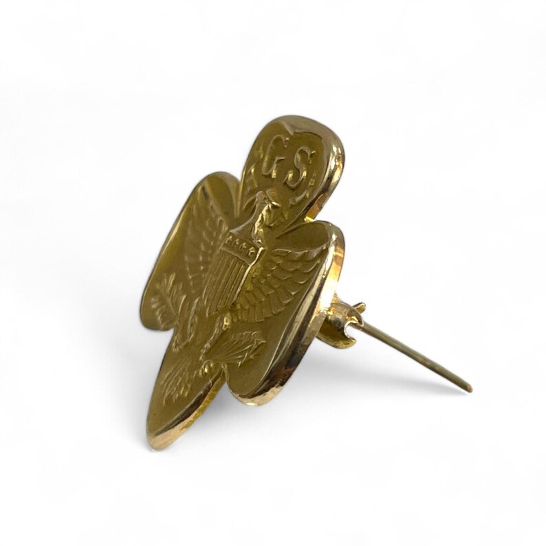 10k Yellow Gold Vintage 1940s Scout Eagle Brooch - Etsy
