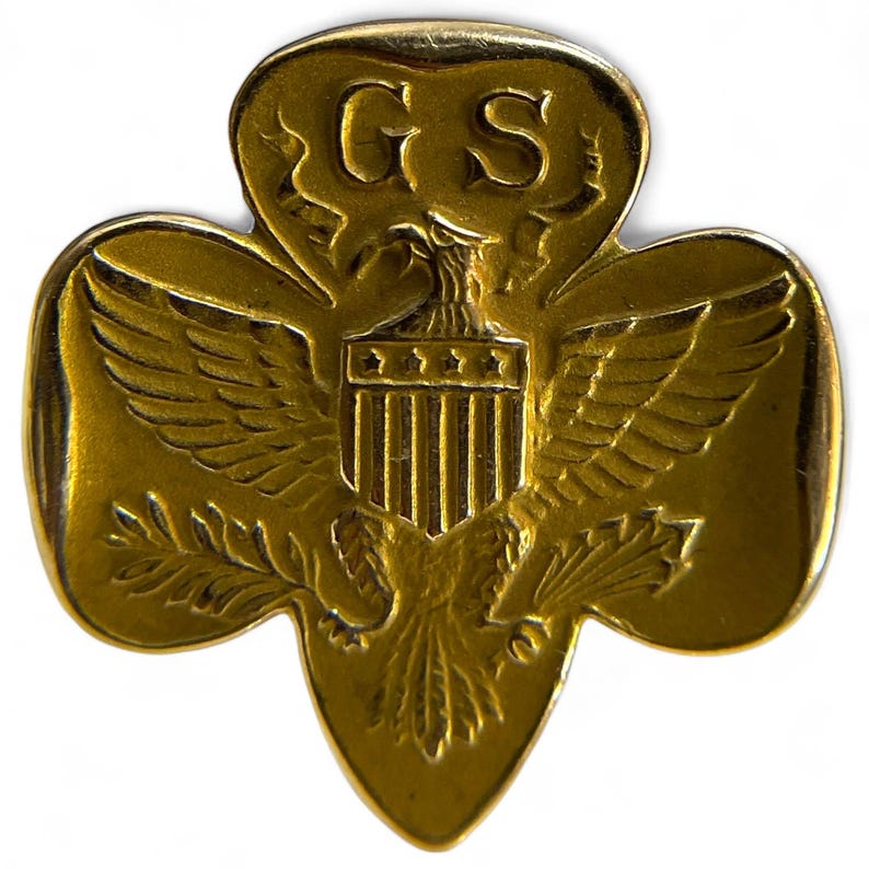 10k Yellow Gold Vintage 1940s Scout Eagle Brooch - Etsy