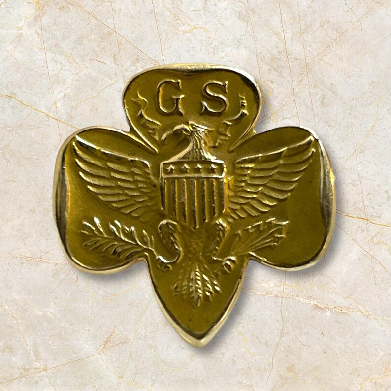 10k Yellow Gold Vintage 1940s Scout Eagle Brooch - Etsy