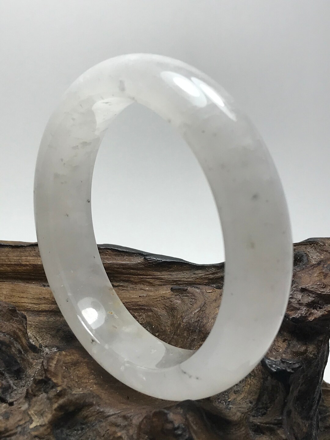 57.2mm Clear Milky White Authentic Untreated Burmese Grade A Jadeite ...