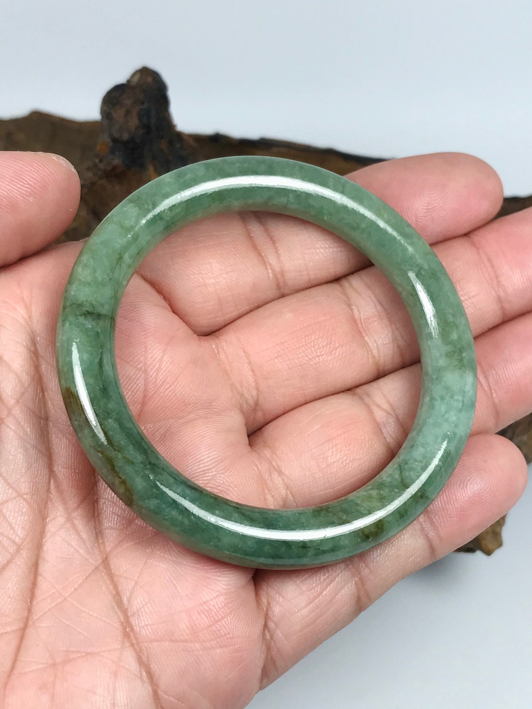 53.6mm Forest and Emerald Green Princess Cut Untreated Burmese Grade A ...
