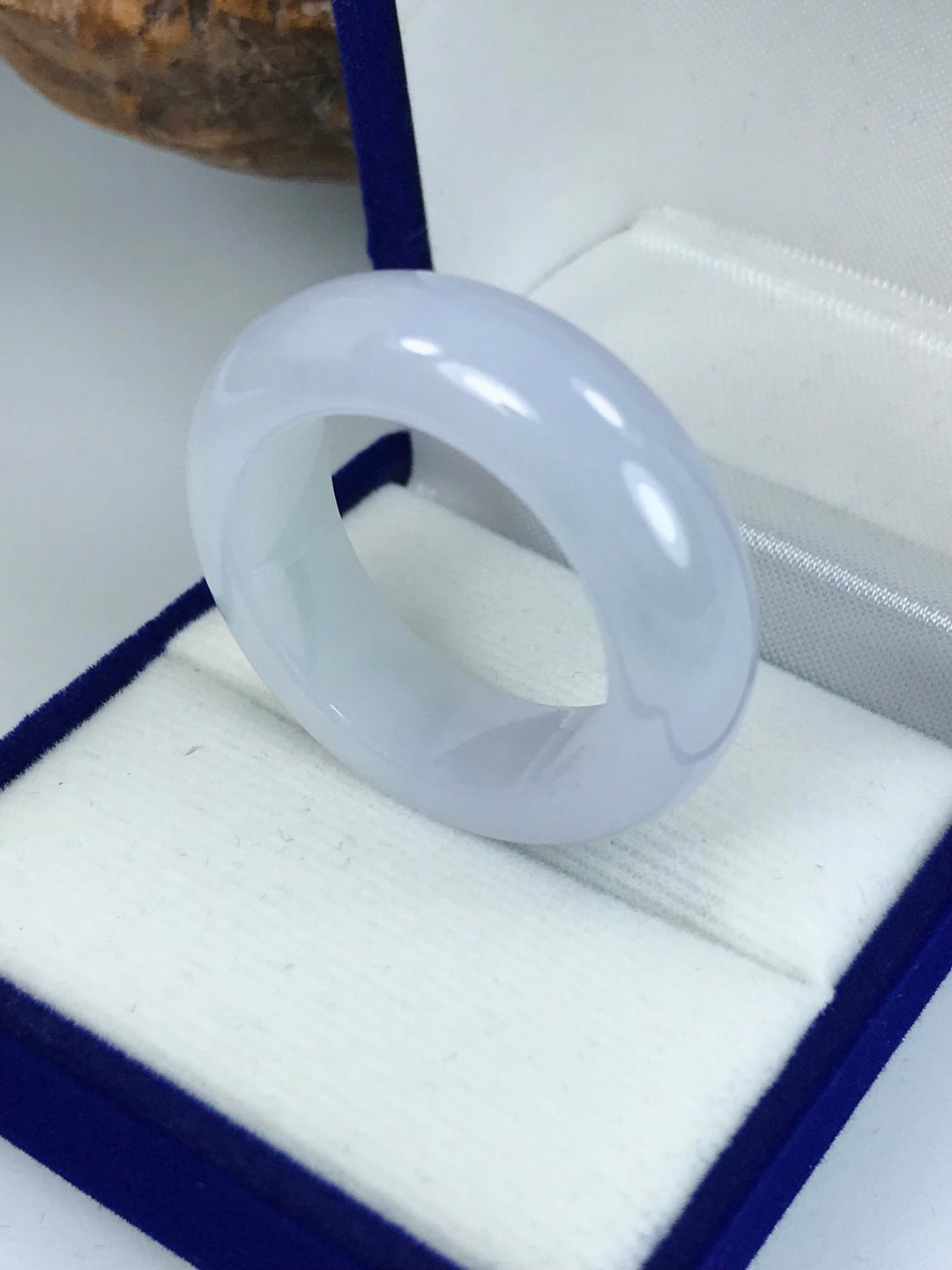 US Size 12 1/4 Icy Translucent Jade Ring Lavender With Milky White ...
