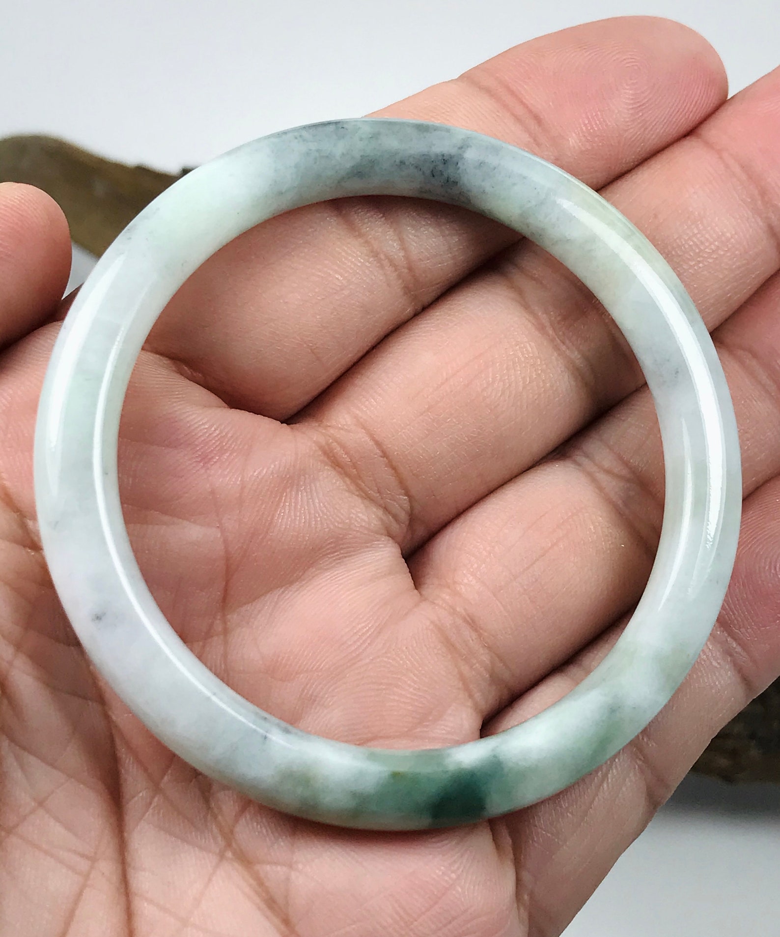 55.2mm Tri-color Apple and Emerald Green With Bluish Gray and - Etsy
