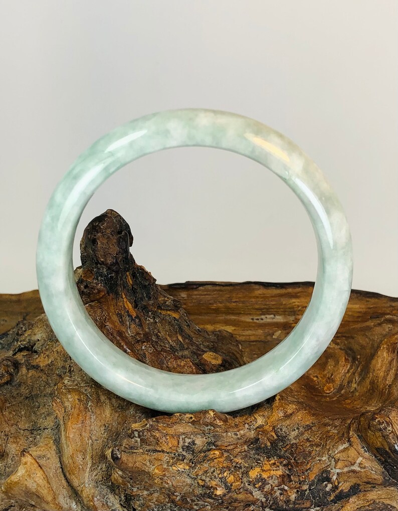 58.6mm Certified Icy Translucent Apple Green With Milky White Untreated ...