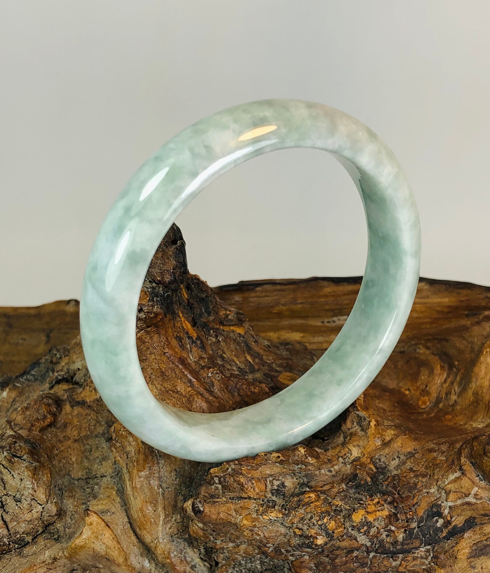 58.6mm Certified Icy Translucent Apple Green With Milky White Untreated ...