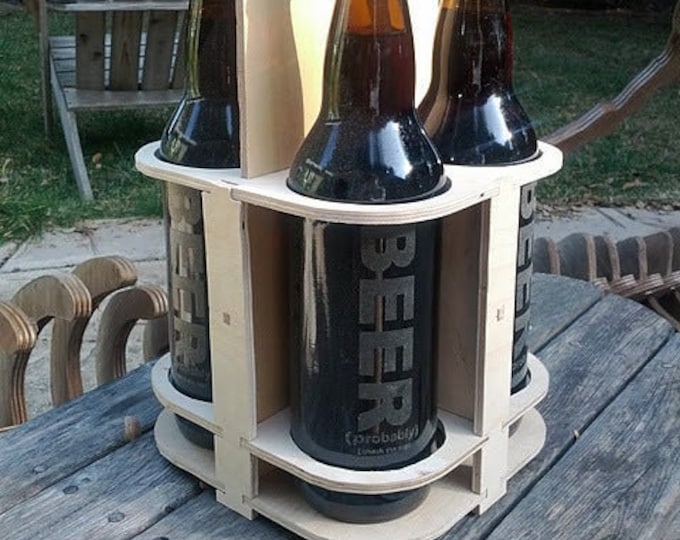 Laser Cut 4 Pack Beer Carrier Beer Caddy Bottle Holder.beer - Etsy