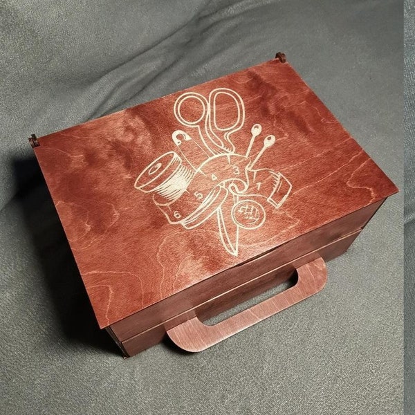 Wooden Sewing Box - Etsy