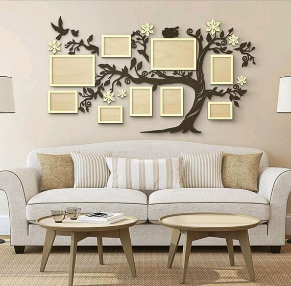 Laser Cut Family Tree With Photo Frames.laser Cut Files SVG - Etsy UK