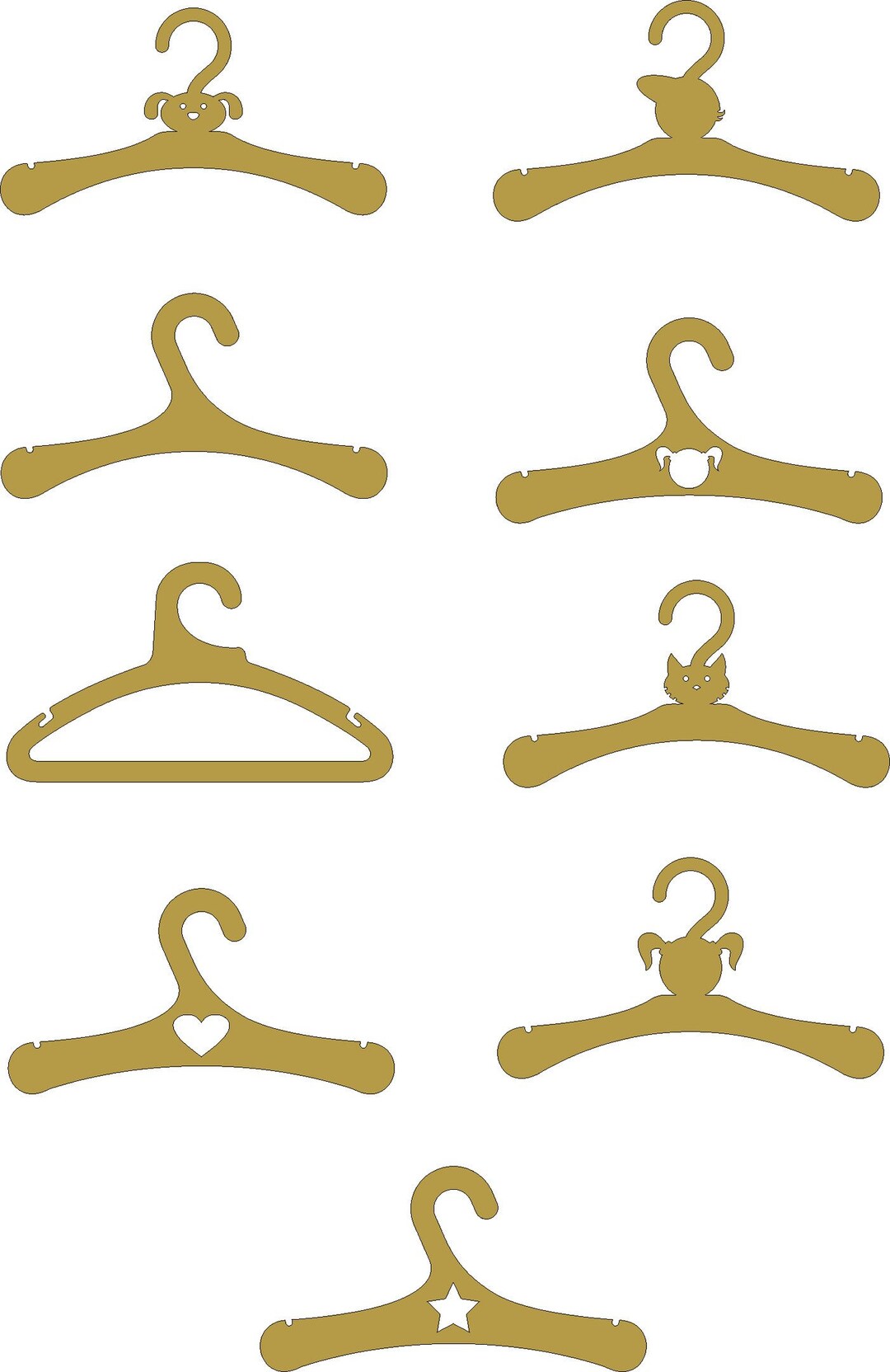 Baby Hangers.laser Cut Files SVG, DXF, CDR, Vector Plans Glowforge ...