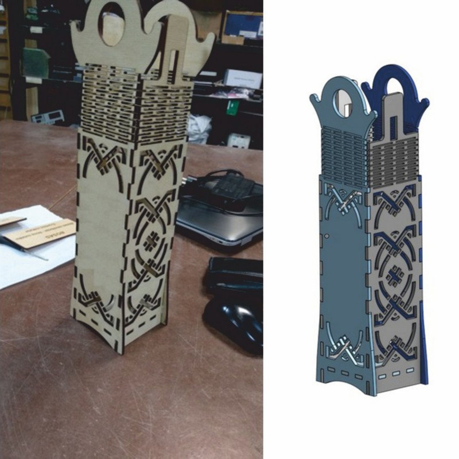 Wine Box. Wine Case. Vector Dxf, Cdr.svg for CNC, Vector File, Digital ...