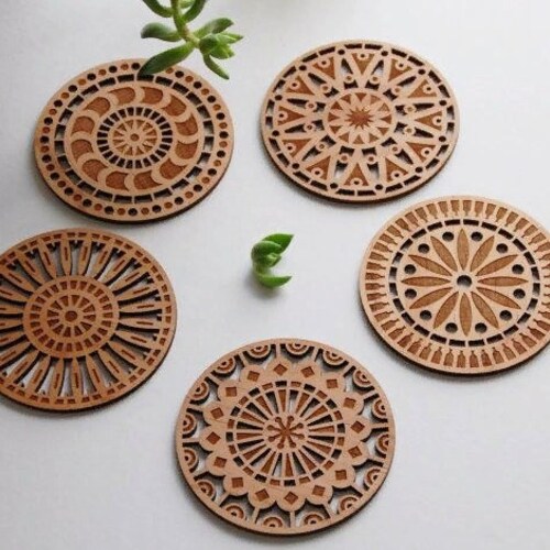 Coaster. Vector Laser Cut File CDR. Cnc Files Lasercutcdr | Etsy