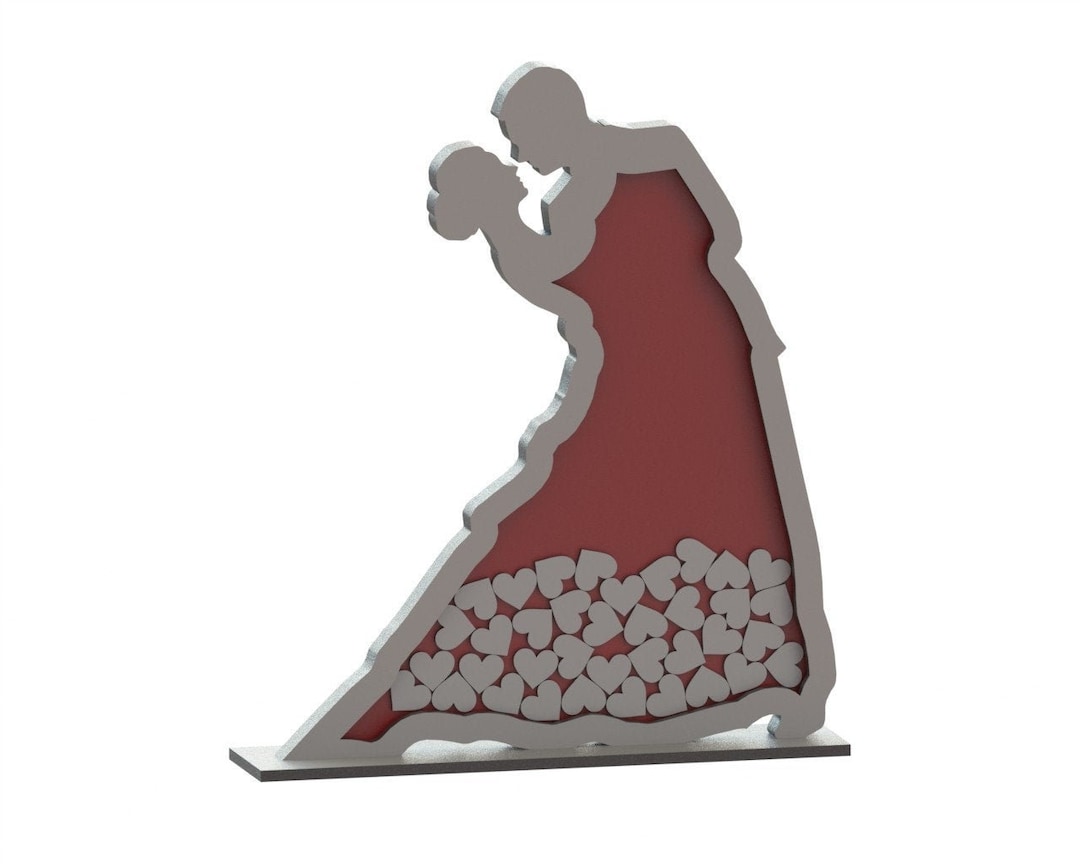 Wedding Wishes Box With Hearts.svg, DXF, CDR, Vector Plans Glowforge ...