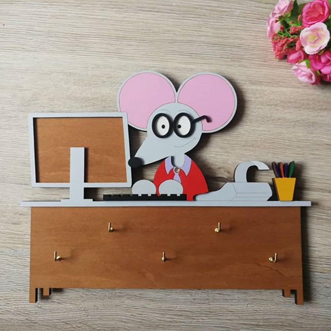 Key Holder Mouse. Vector Dxf, Cdr,svg for Cnc,vector File, Digital ...
