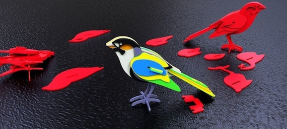Bird 3D Puzzle.laser Cut Files SVG DXF CDR Vector Plansfiles - Etsy