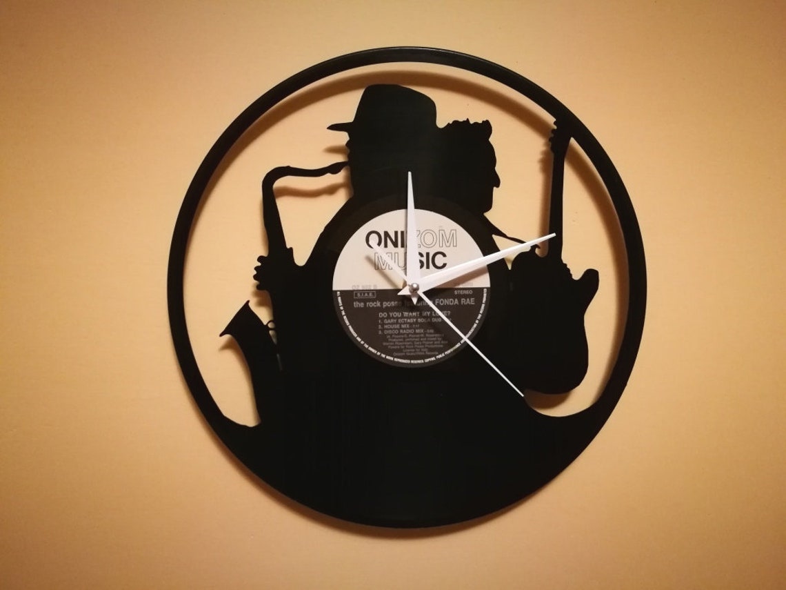 Saxophone Vinyl Record Wall Clock.laser Cut Files SVG DXF | Etsy