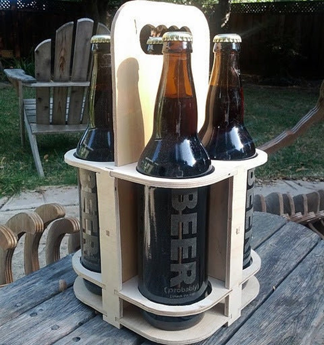 Laser Cut 4 Pack Beer Carrier Beer Caddy Bottle Holder.beer Holder Box ...