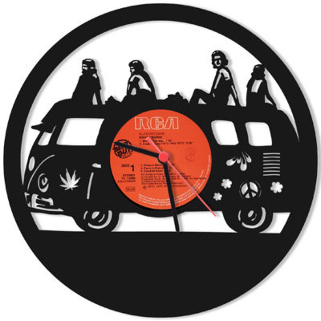 Wall Clock Hippie.vinyl Record Wall Clock.laser Cut Files SVG, DXF, CDR ...