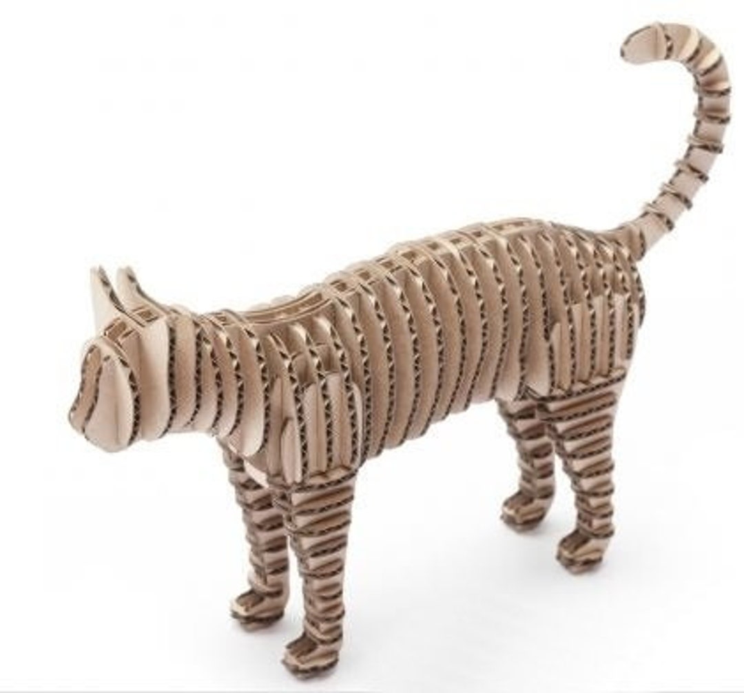 Cat 3D Puzzle. Laser Cut Files SVG, DXF, CDR, Vector Plans Glowforge ...