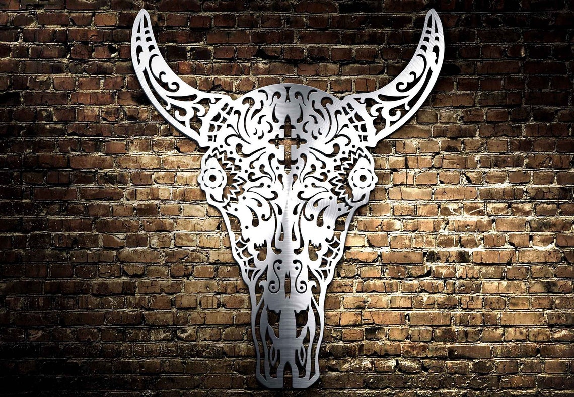Decoración de la cara del toro. Archivos cortados por láser - Etsy España