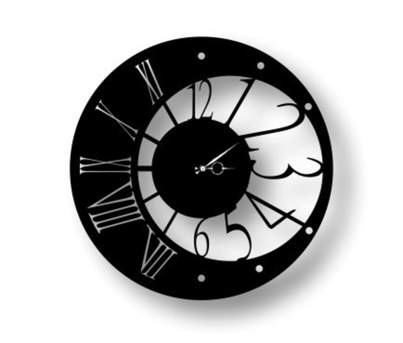 Modern Wall Clock .Laser cut files CDR vector plans files | Etsy