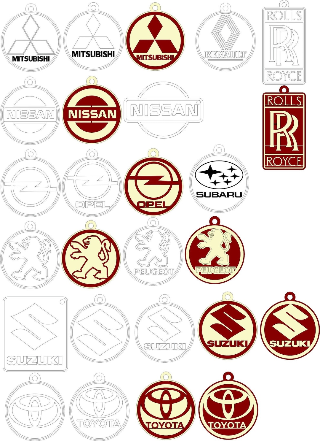 Car Logo Keychain.vector Dxf, Cdr,svg for CNC, Vector File, Digital ...