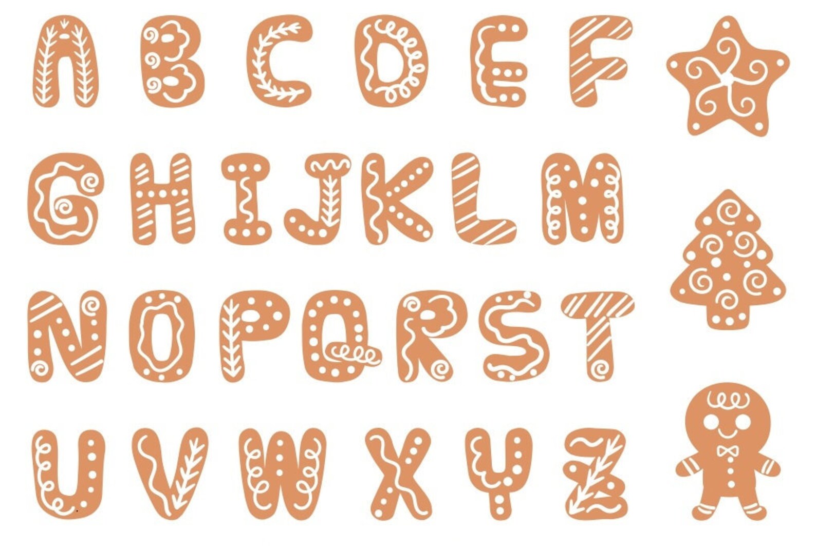 Cookies Alphabet Letters Font. Laser Cut Files SVG DXF - Etsy