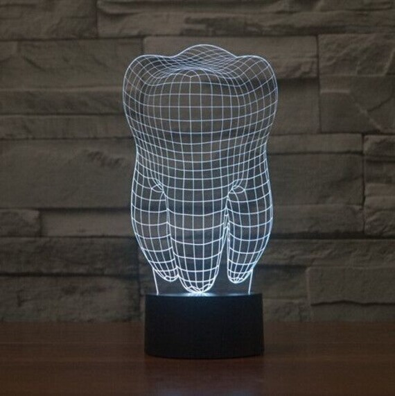 Tooth Shape 3d Led Lamp.laser Cut Template.laser Cut Files SVG | Etsy
