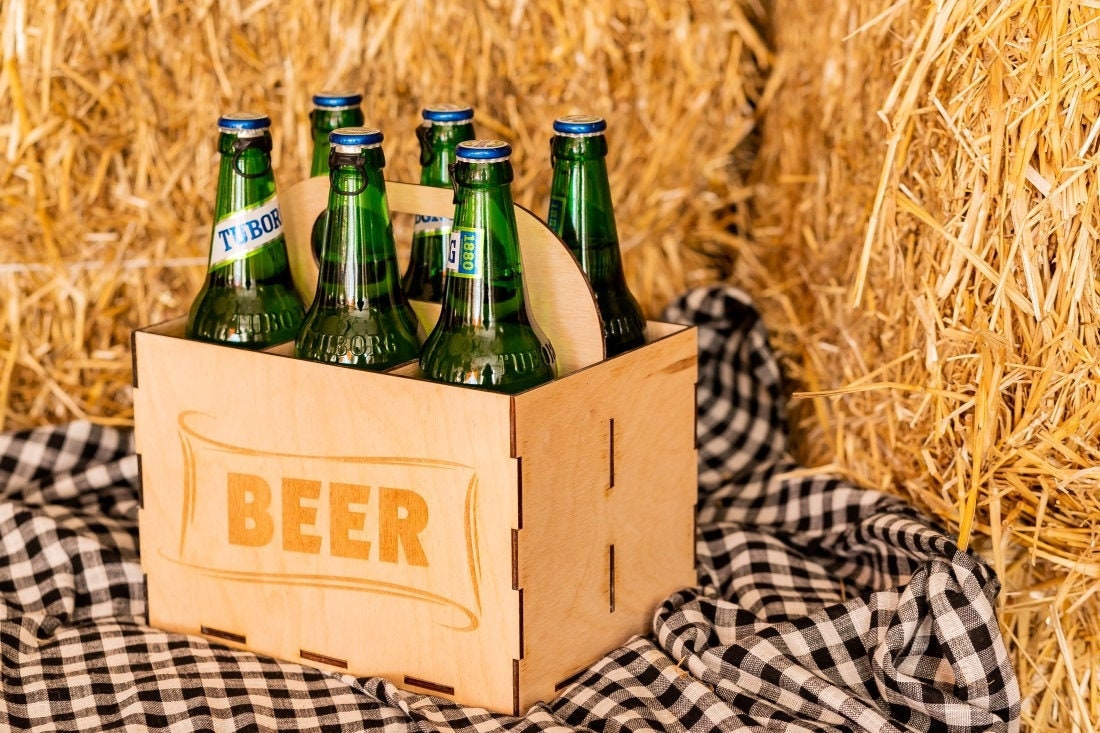 Bierhouder doos, Laser cut vector, Instant download, Laser Cut Patroon ...